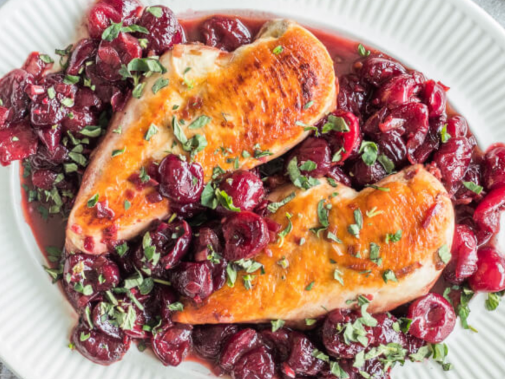 One Pan Chicken Recipe: Lemon Cherry Chicken Skillet - Nikki Yelton RD